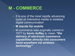 E-Commerce and M-Commerce - BAF | PPT