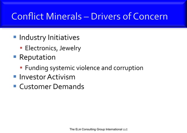 Conflict Minerals Traceability Auditing | PPT