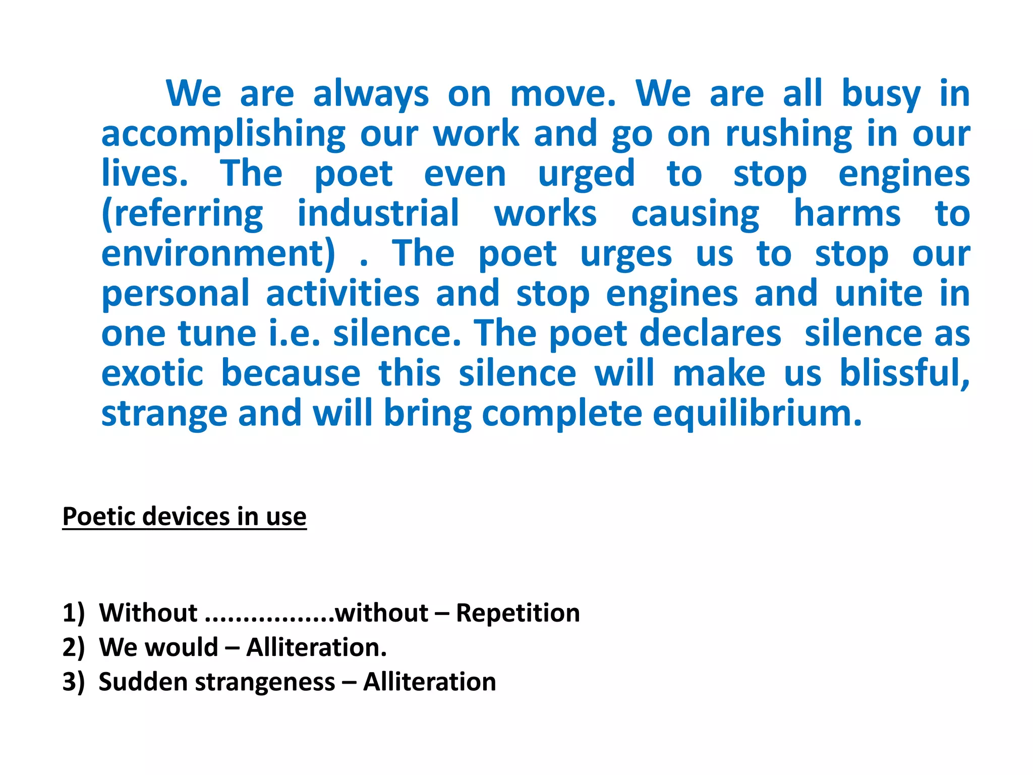 Keeping quiet- Pablo Neruda | PPTX