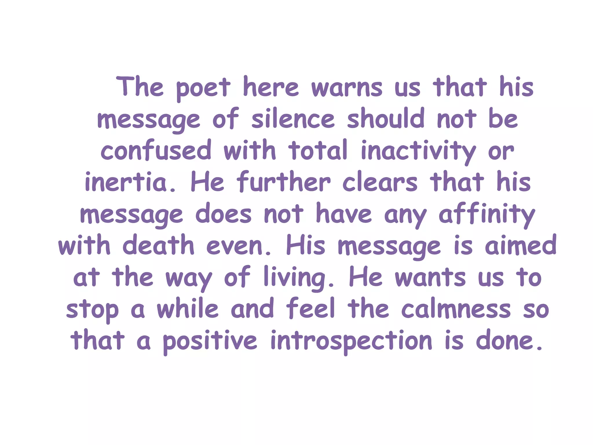 Keeping quiet- Pablo Neruda | PPTX