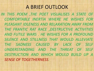 Keeping quiet- Pablo Neruda | PPTX