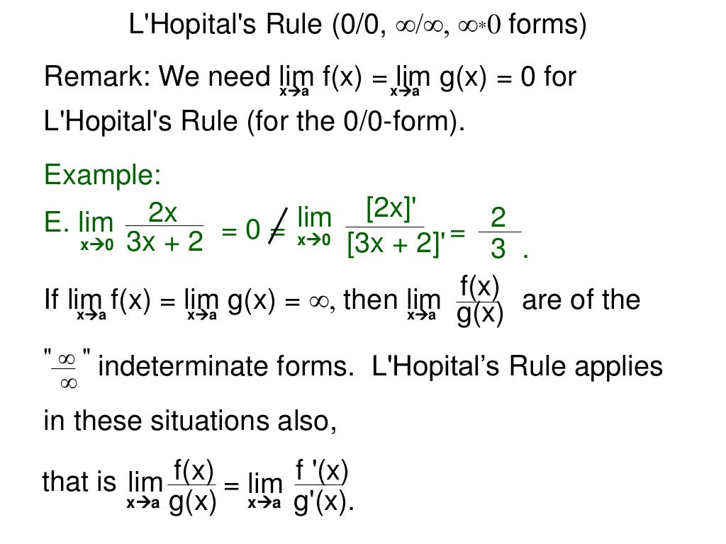 L'Hopital's rule i
