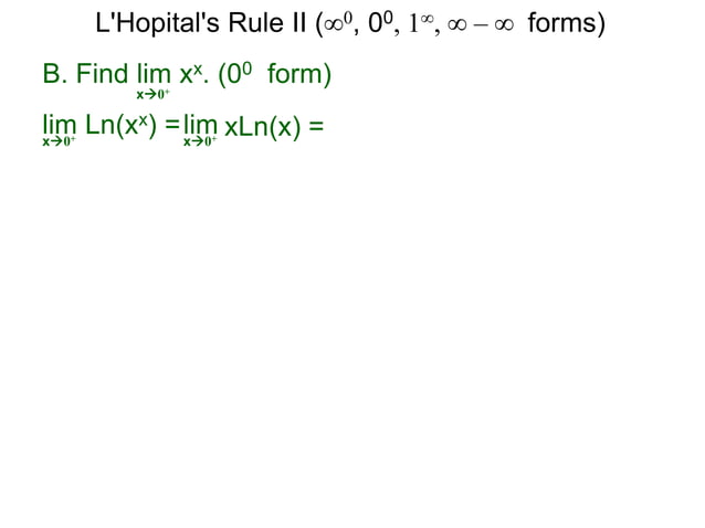 L'hopital rule ii | PPT