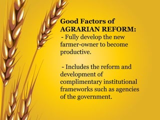 AGRARIAN REFORM 413 | PPT