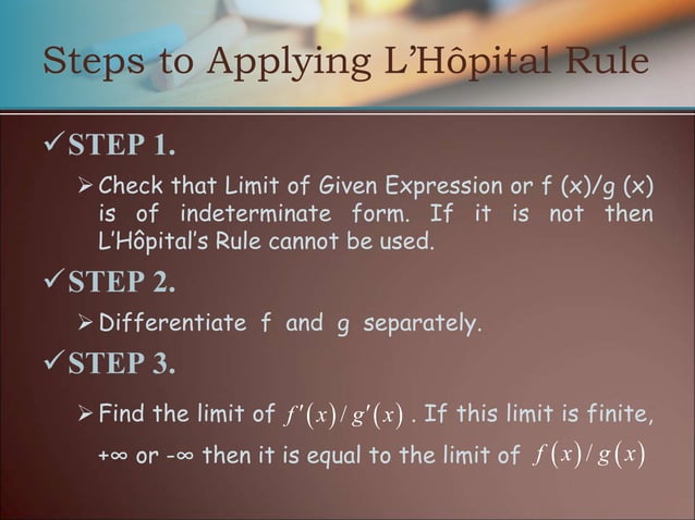 L' Hopital rule in calculas | PPTX | Physics | Science