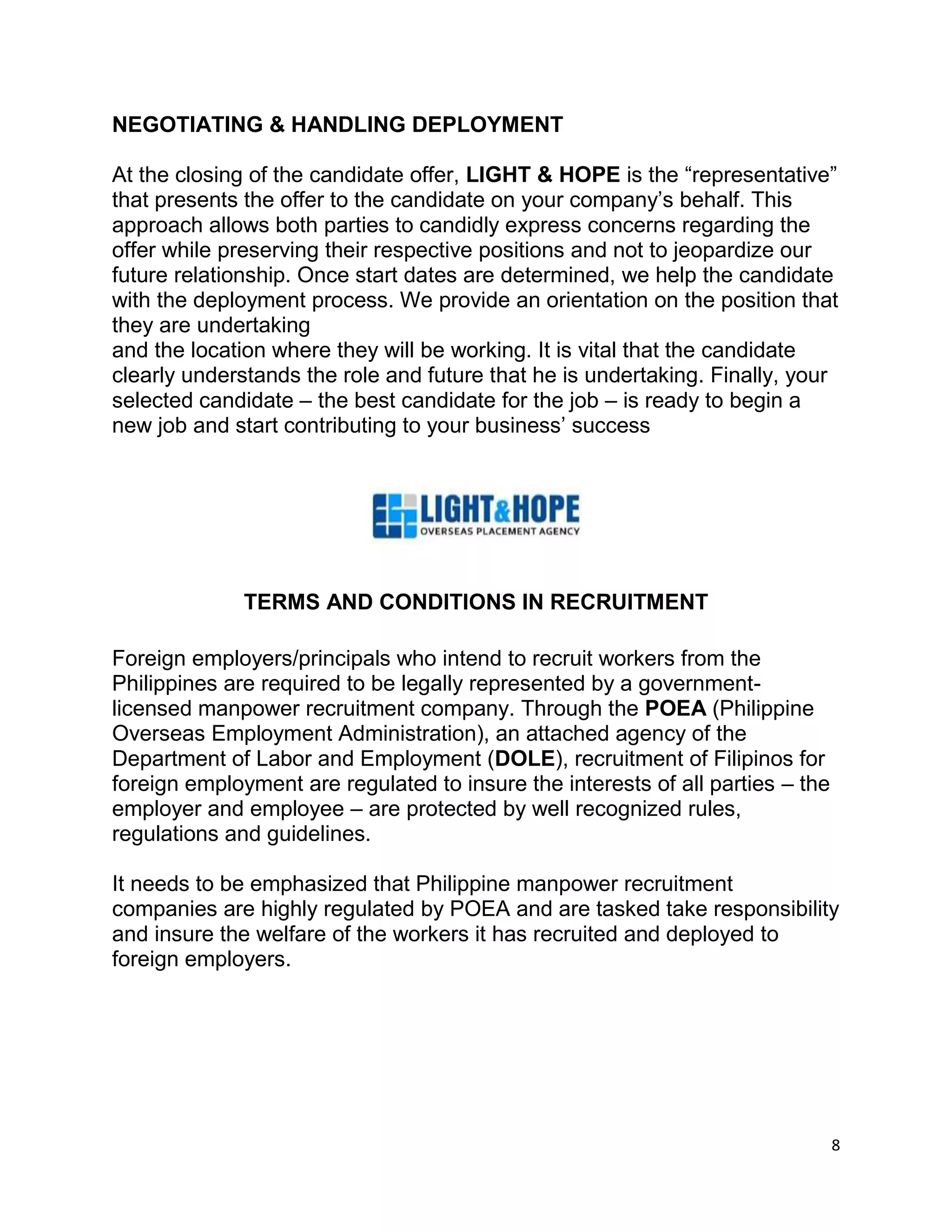 Light & Hope Manpower Corporate Profile | DOCX