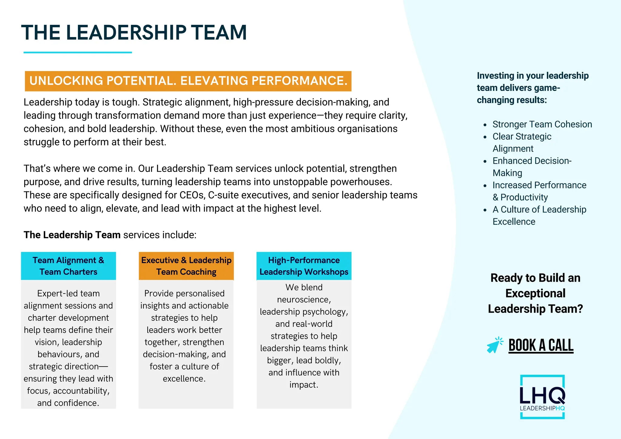LeadershipHQ Flyer 2026 - explore our award winning services | PDF