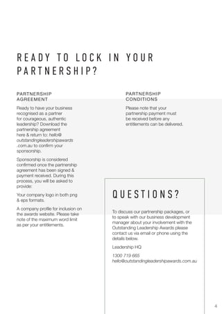 LeadershipHQ Outstanding Leadership Awards 2021 Partnership Kit | PDF