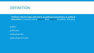 Political criticism 1 | PPTX