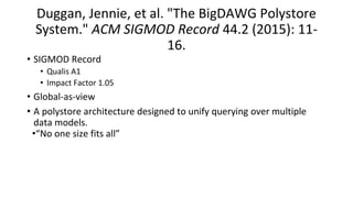 Survey on NoSQL integration | PPTX