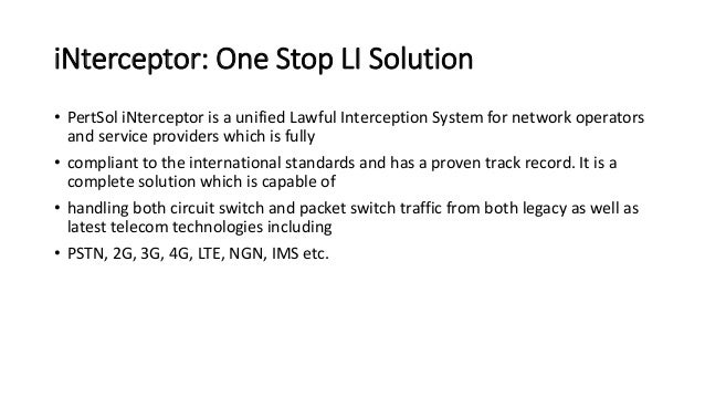 Lawful Interception System-Pertsol | PPTX