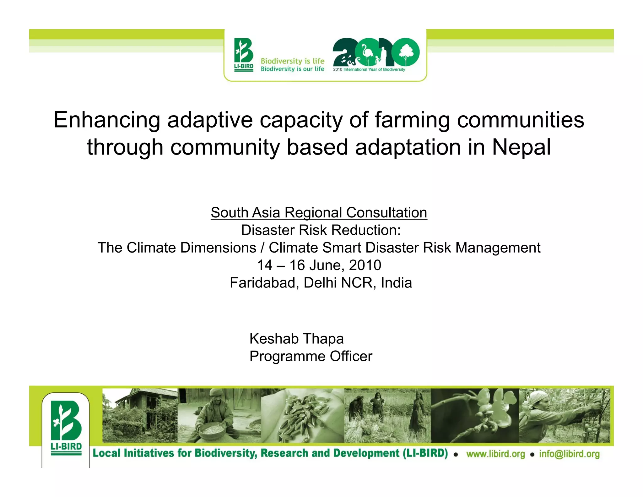 Nepal enhancing adaptive capacity of faming communities through ...