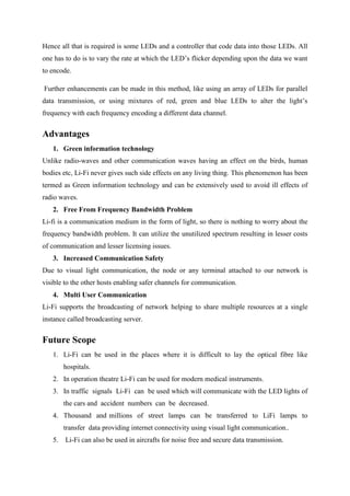 LIGHT FIDELITY TECHNOLOGY (LI FI) | PDF