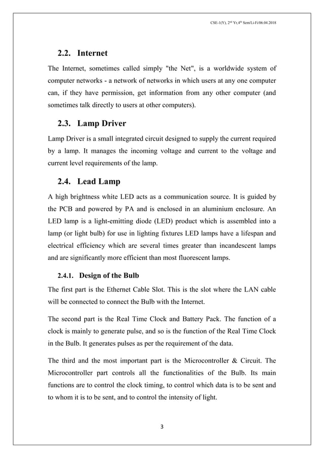 Li-Fi Project Report | PDF | Computer Networking | Computing
