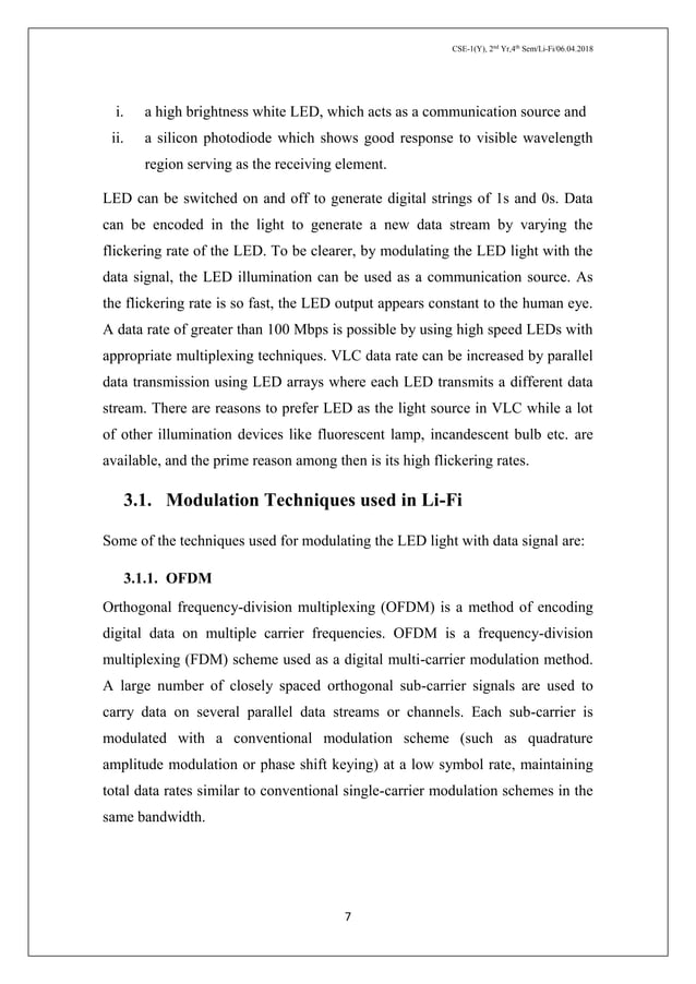 Li-Fi Project Report | PDF | Computer Networking | Computing
