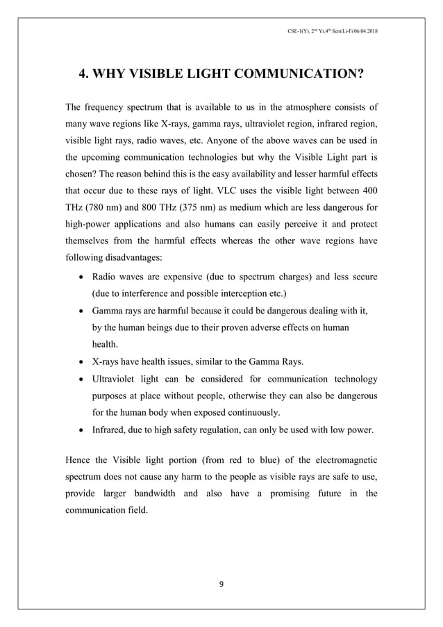 Li-Fi Project Report | PDF | Computer Networking | Computing