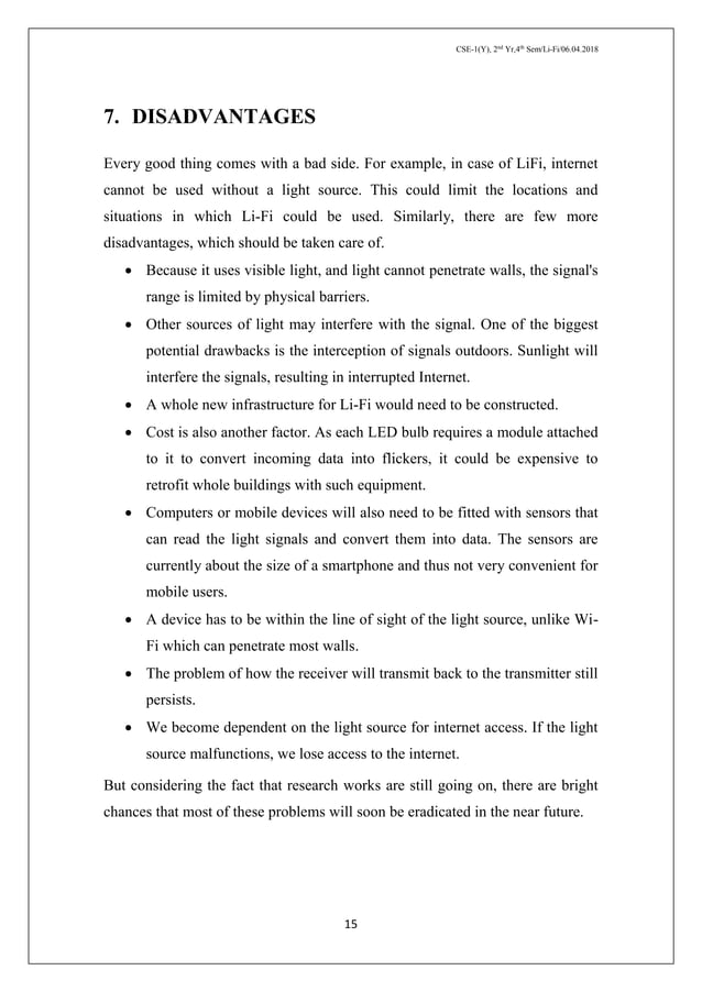 Li-Fi Project Report | PDF | Computer Networking | Computing