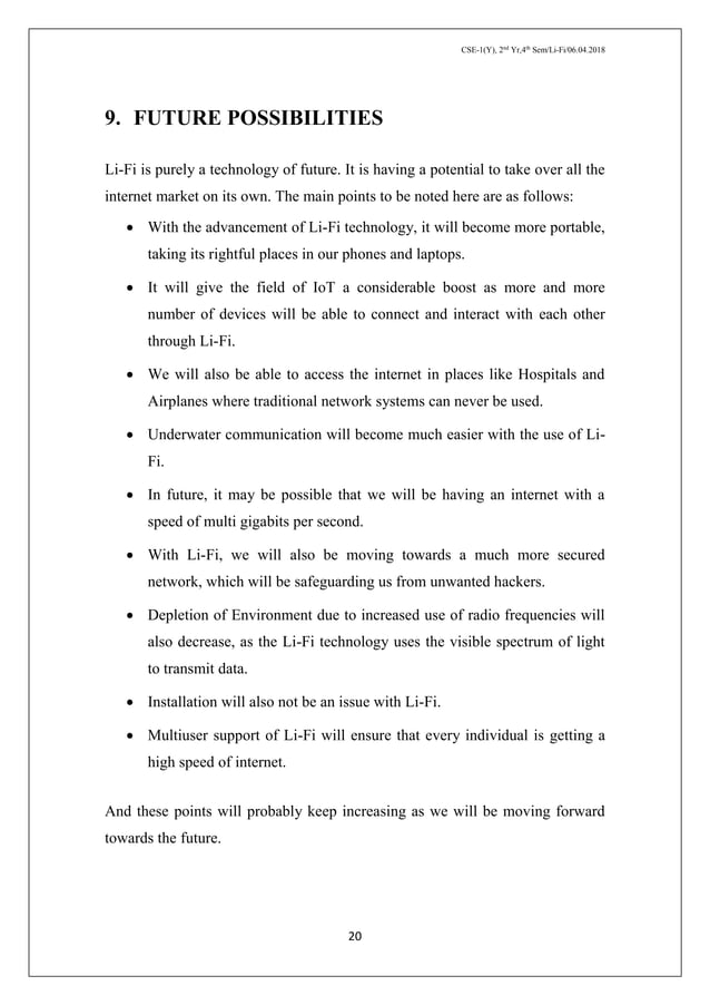 Li-Fi Project Report | PDF | Computer Networking | Computing