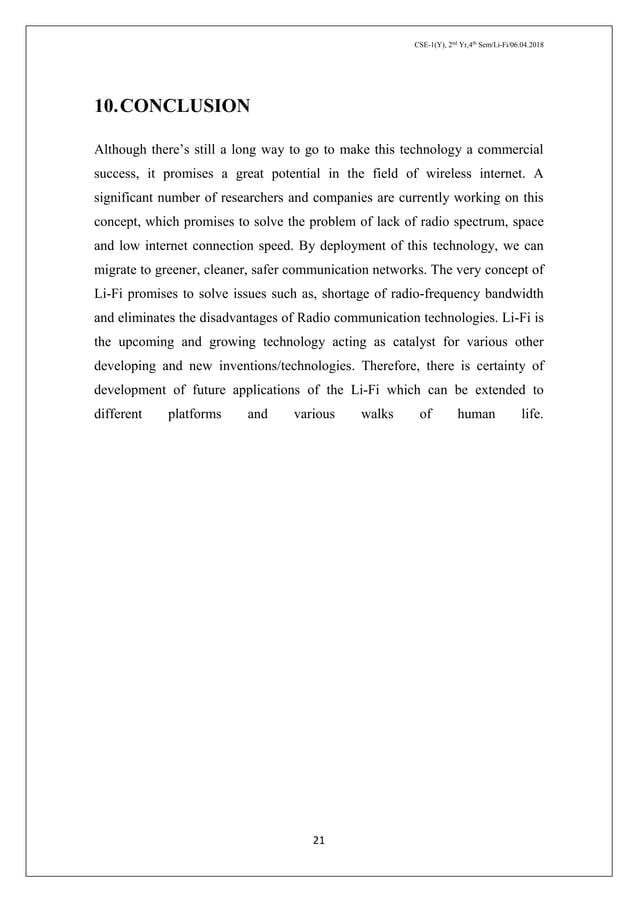 Li-Fi Project Report | PDF | Computer Networking | Computing