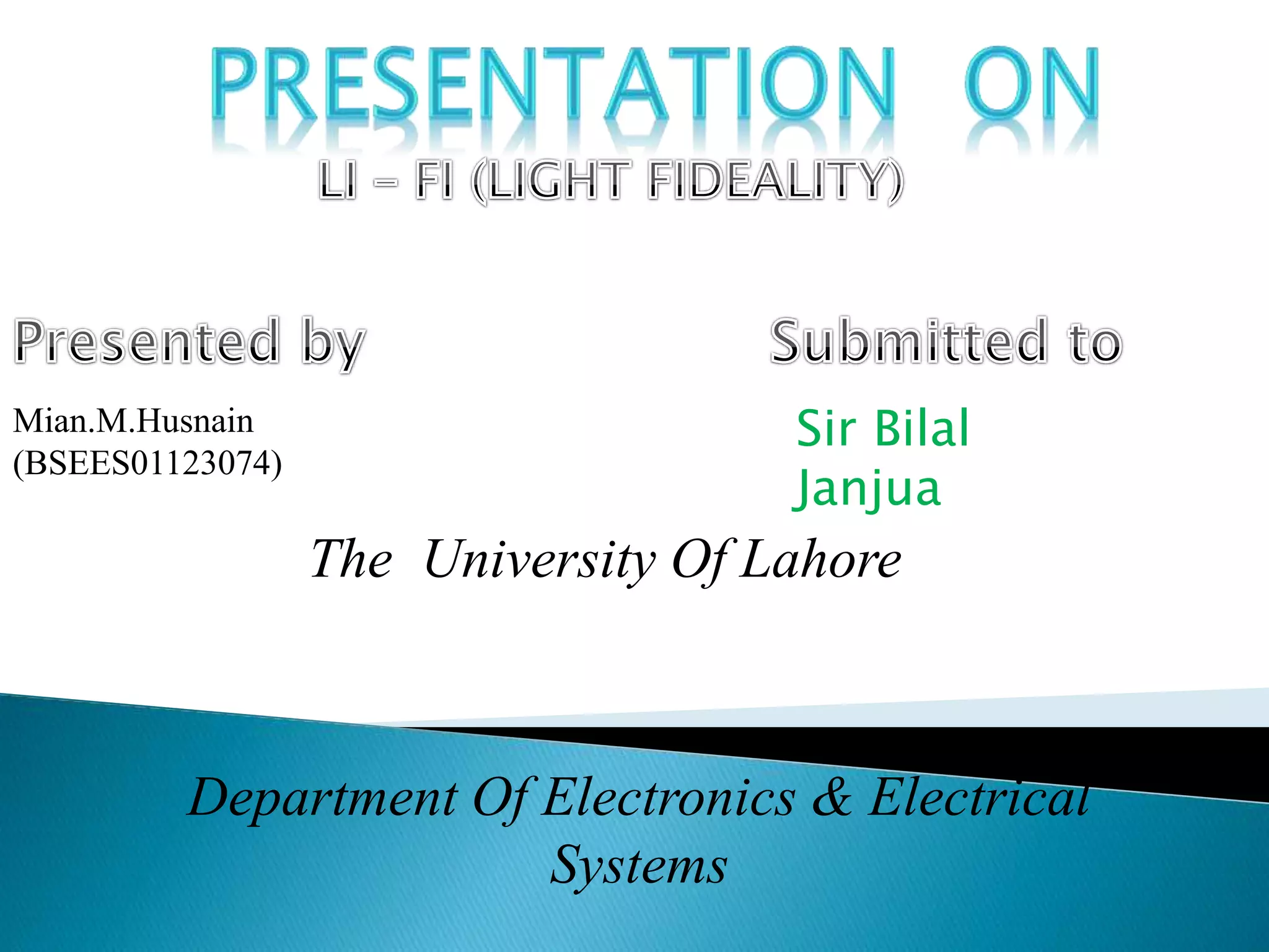 Li fi final | PPTX | Computer Networking | Computing
