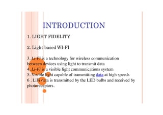 Li fi (light fidelity) | PPT
