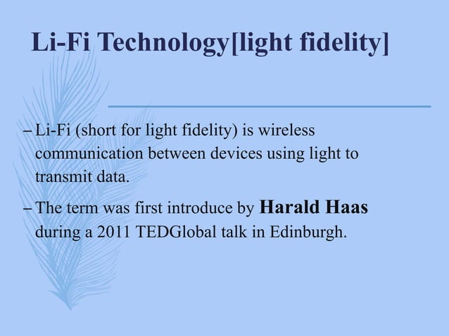 Li fi [light fidelity] | PPT