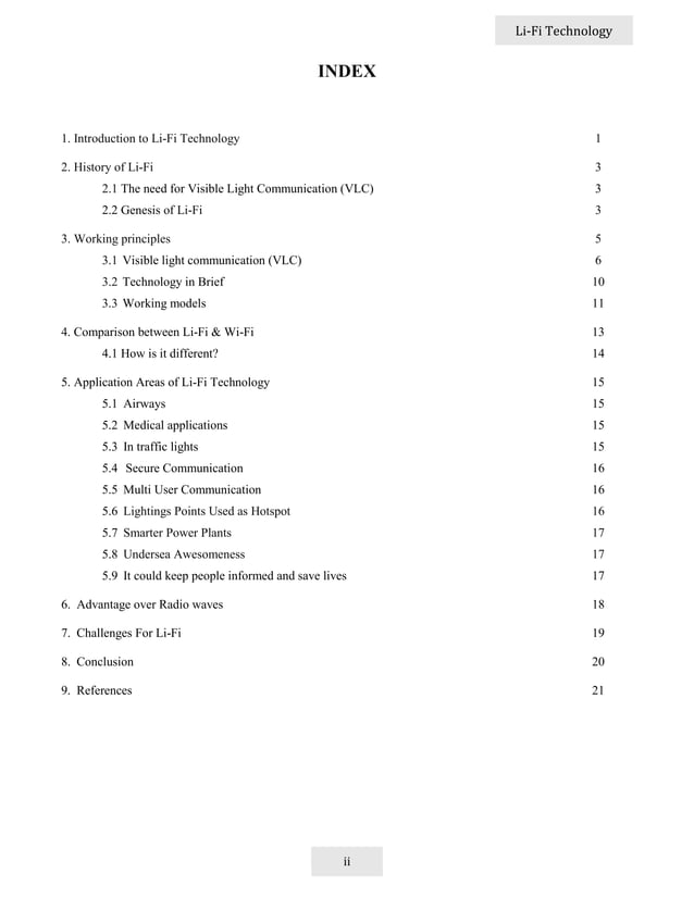 Li-Fi Seminar Report | DOCX | Computer Networking | Computing