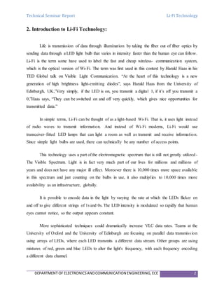 Li Fi technology abstract document | DOCX