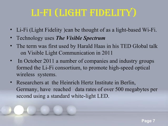 Li fi technology ppt | PPT
