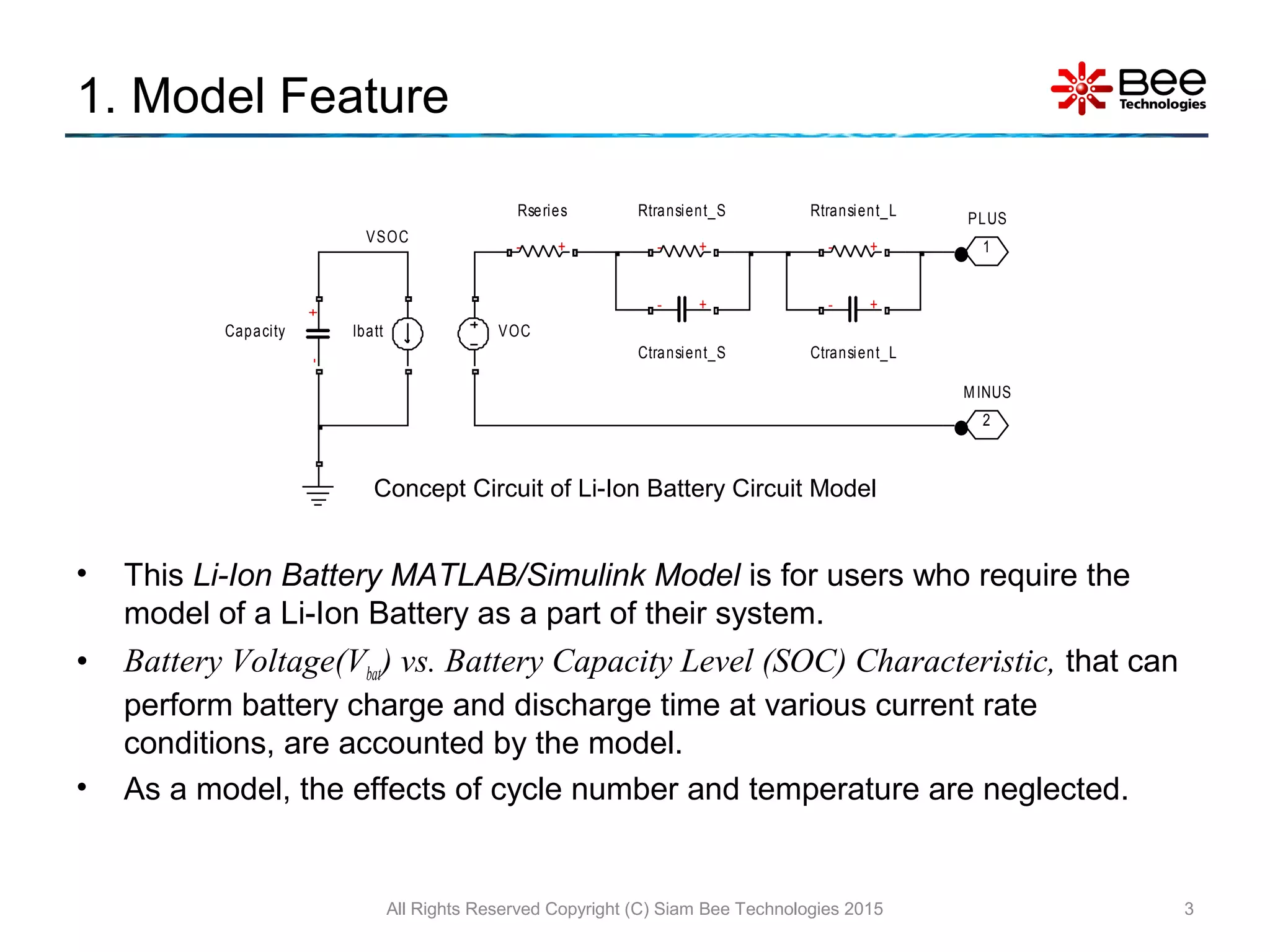 Device Modeling of Li-Ion battery MATLAB/Simulink Model | PPT