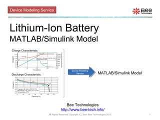 Device Modeling of Li-Ion battery MATLAB/Simulink Model | PPT