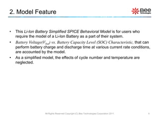 Comprehensive Lithium Ion Battery Simplified SPICE Behavioral Model and ...