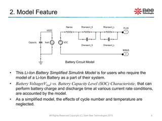 Lithium Ion Battery Simplified Simulink Model using MATLAB | PDF