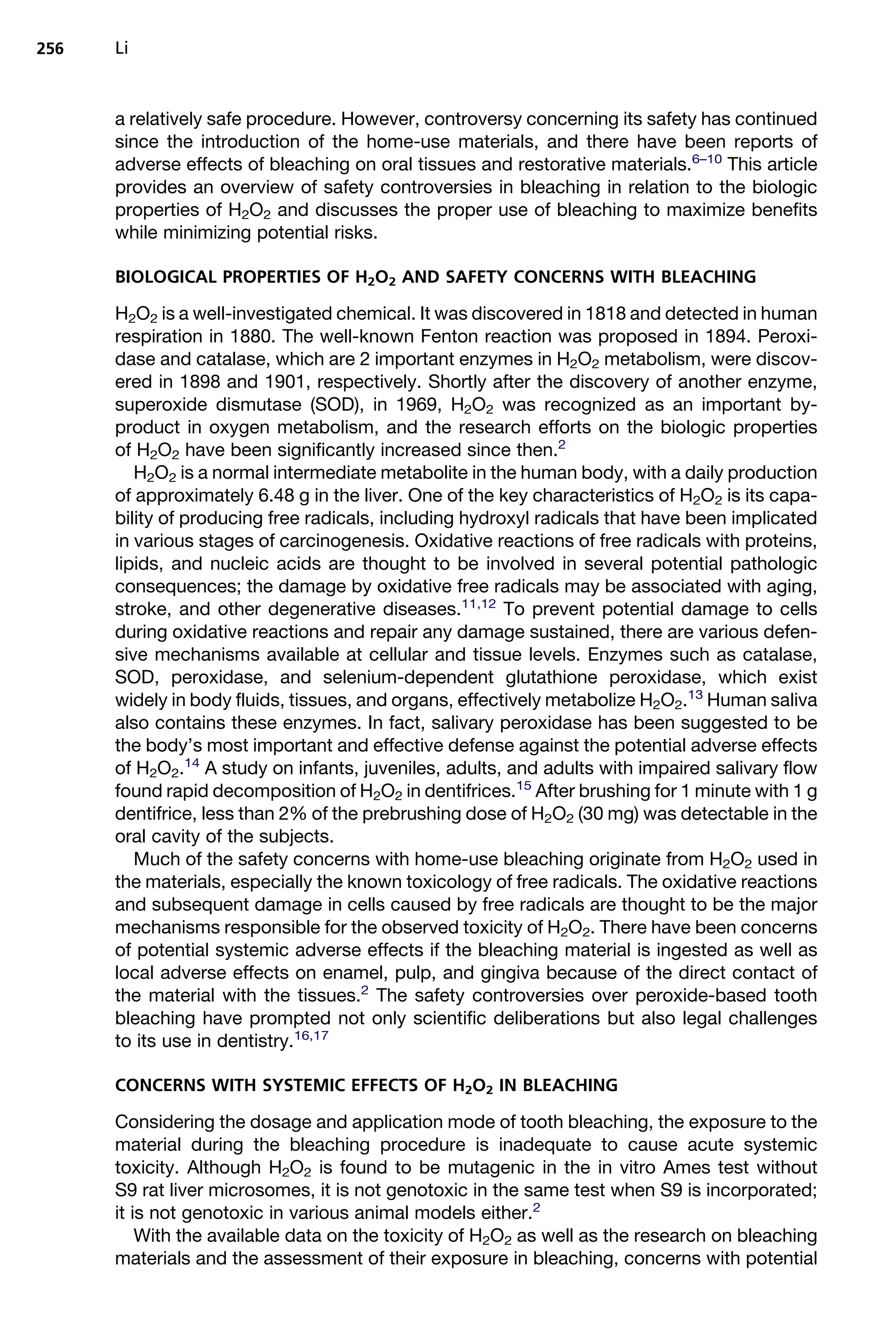 Safety Controversies in Tooth Bleaching | PDF