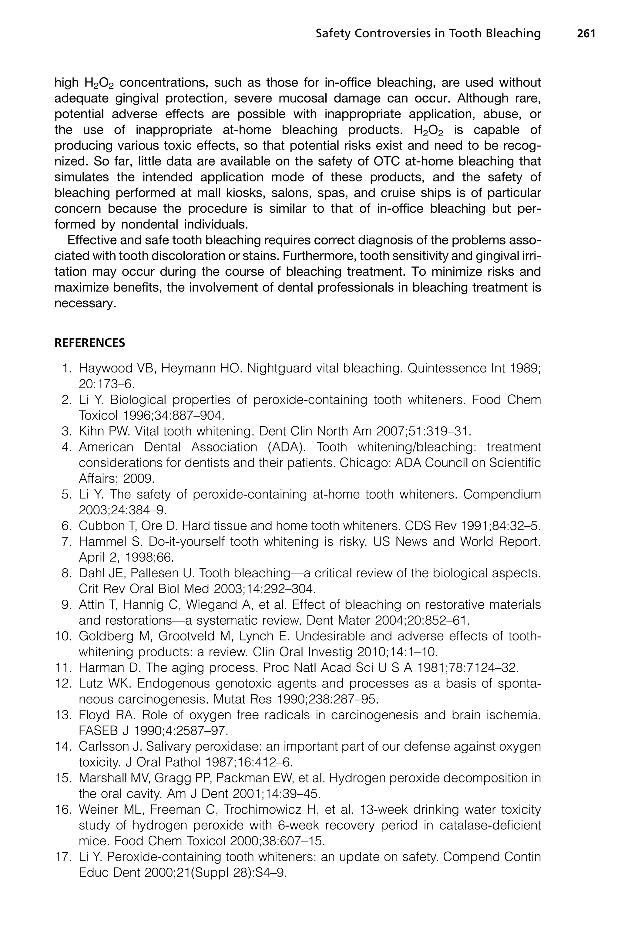 Safety Controversies in Tooth Bleaching | PDF