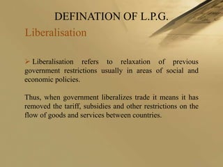 Liaberalisation ppt | PPTX