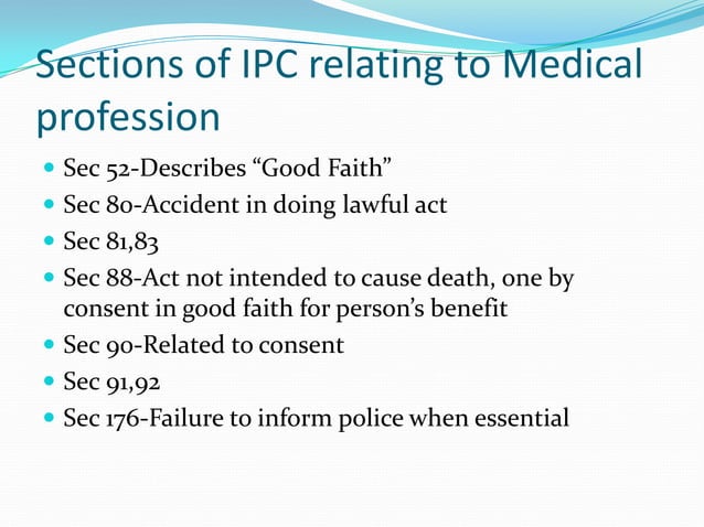 Liabilities of doctors under Indian Penal Code(IPC) ppt | PPTX | Crime & Harmful Acts to ...