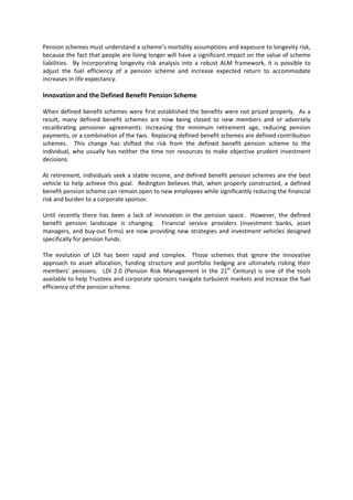 Liability Driven Investment (LDI): Pension Risk Management in the 21st ...