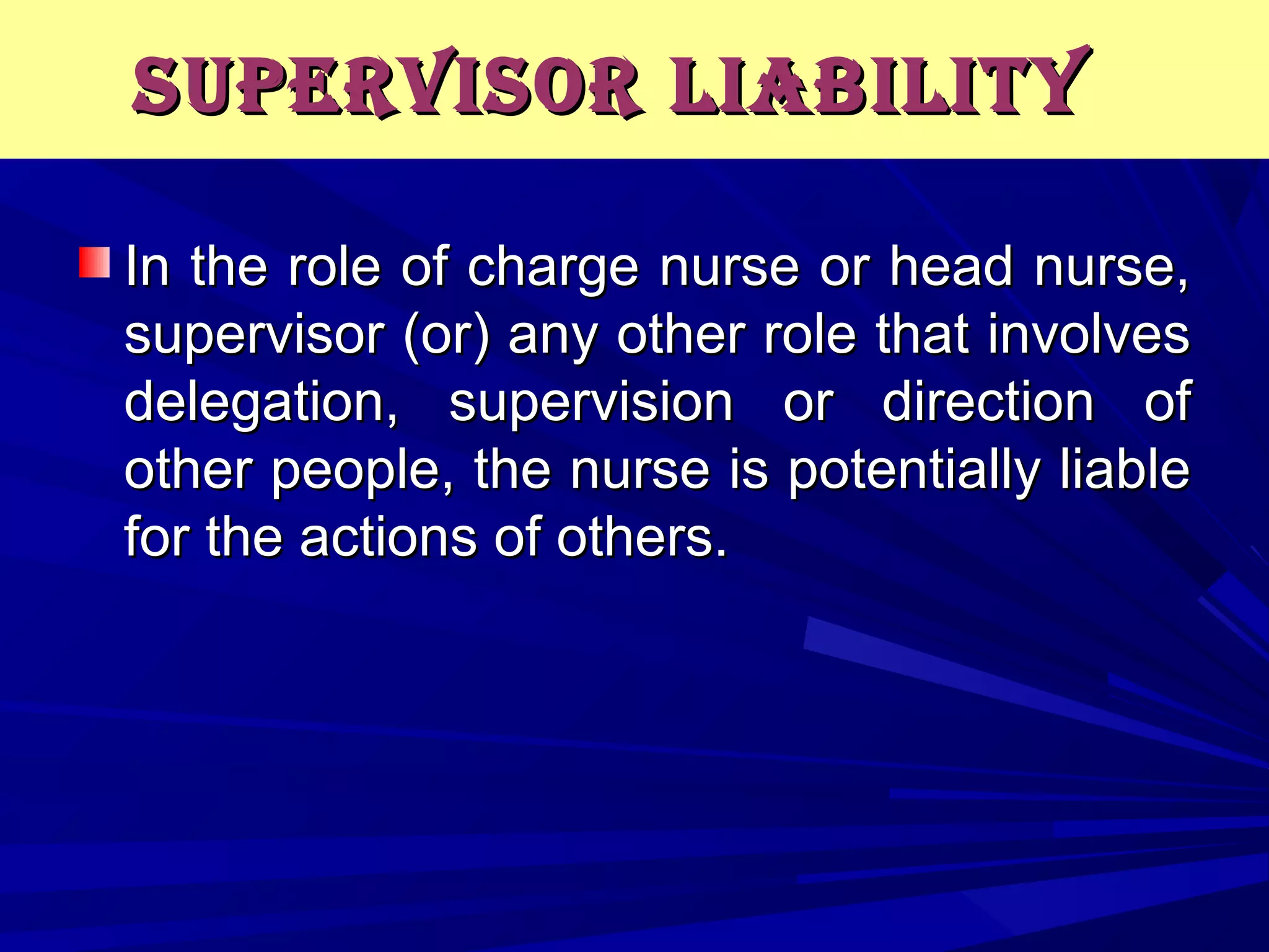 Liability of nurses thirumurugan | PPT | Eldercare | Family and ...