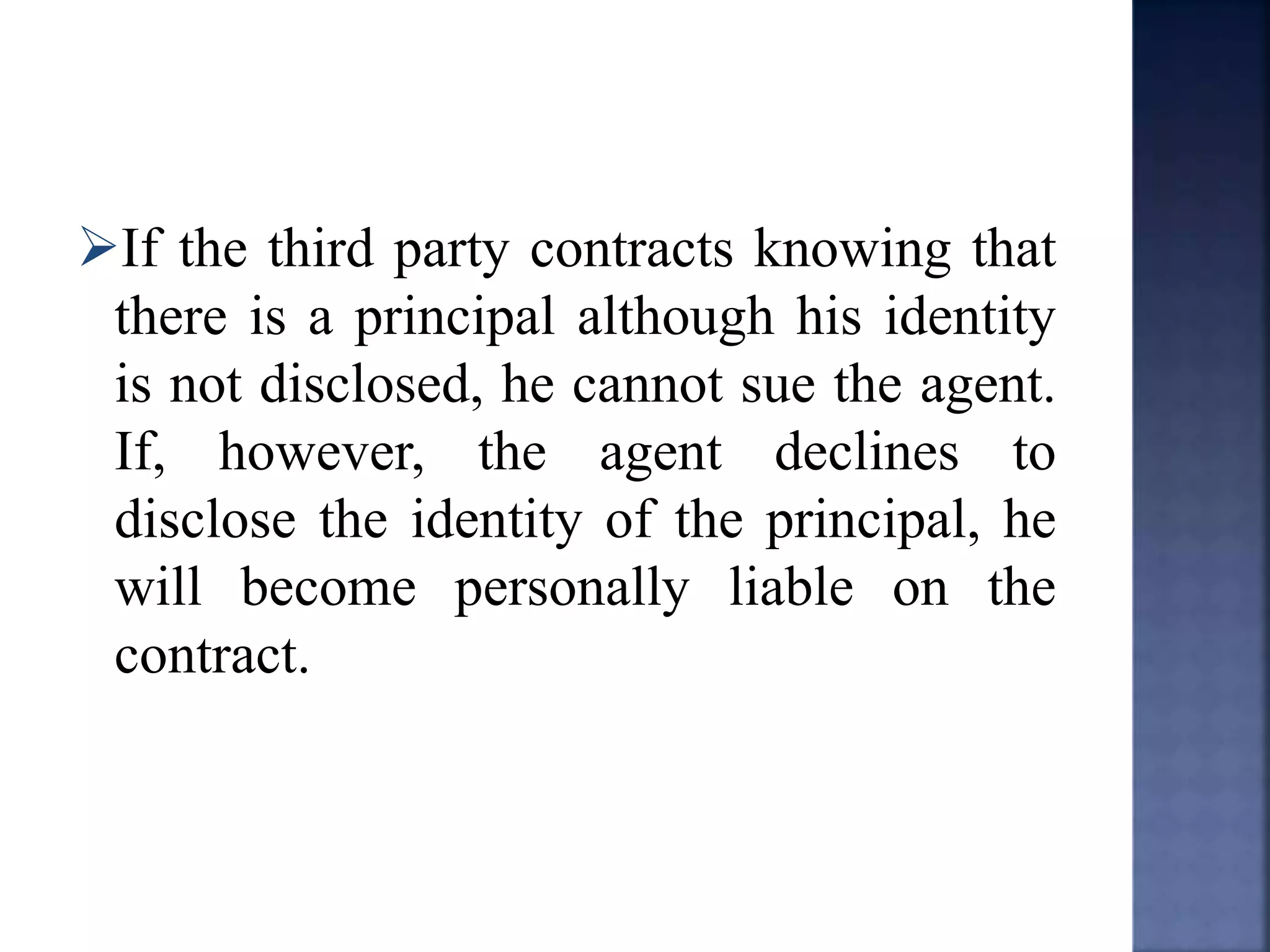 Liability of unnamed principal + undisclosed principal | PPTX