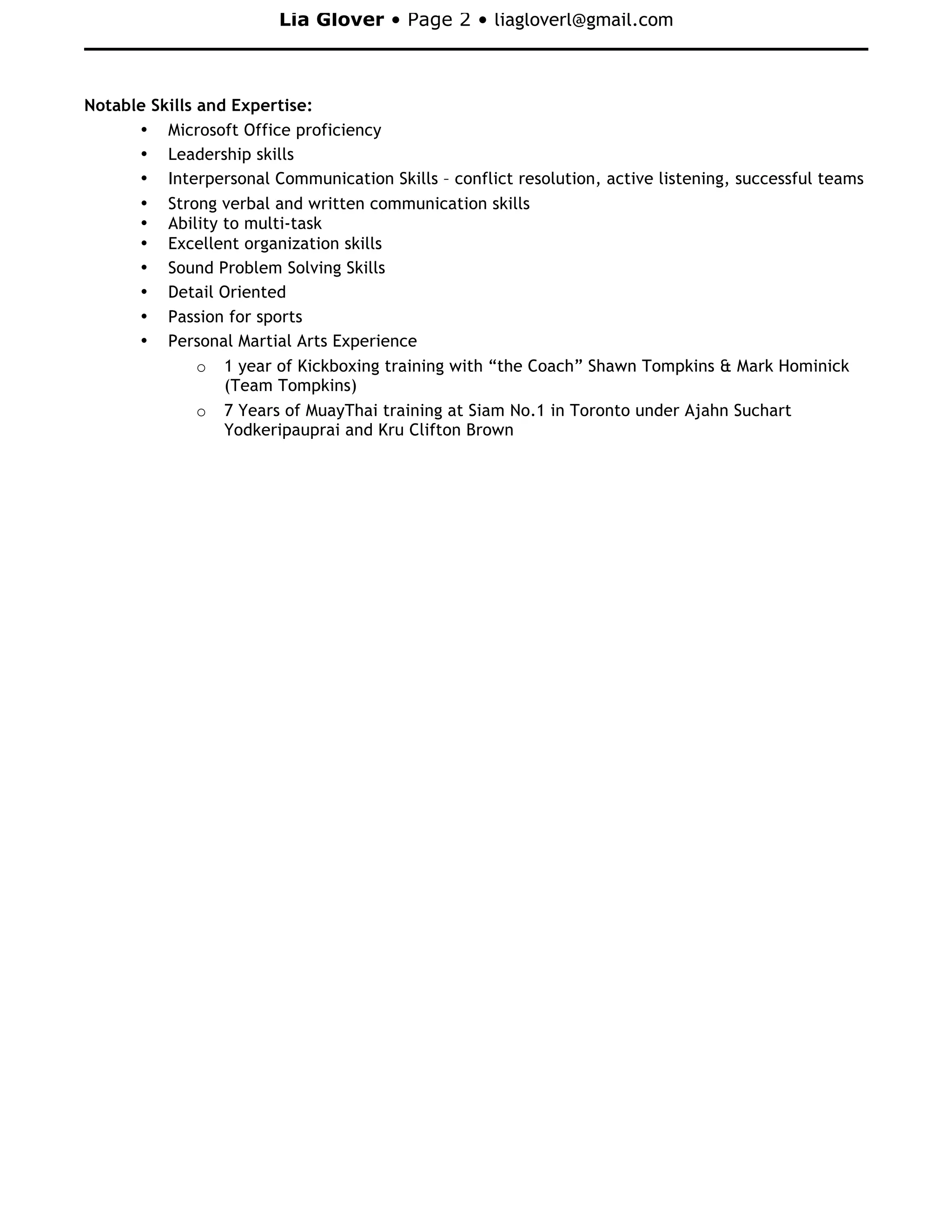 Lia Glover - Resume | PDF