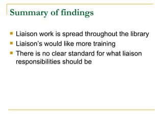 Liaison responsibilities | PPT