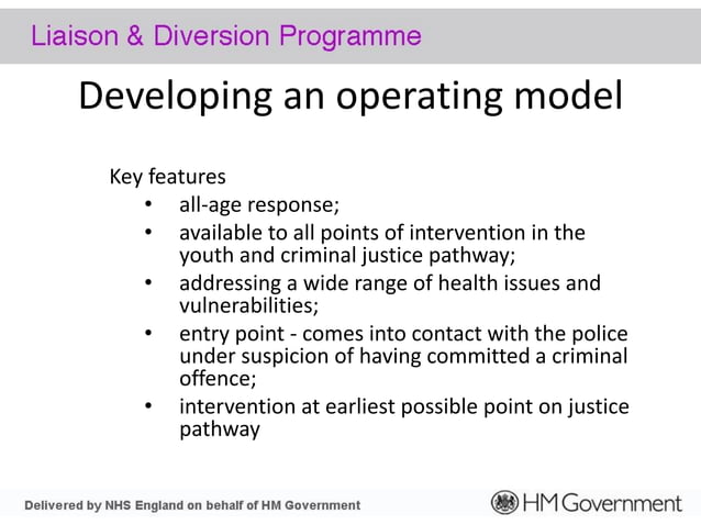 Liaison & diversion service operations model | PPT