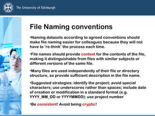 Organising and Documenting Data | PPT