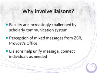 Scholarly Communication and You: Liaison Outreach Strategies | PPT