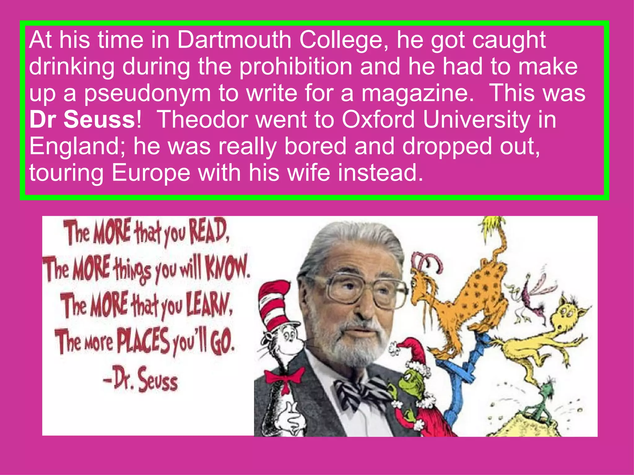 Liam's Dr Seuss Slide | PPT