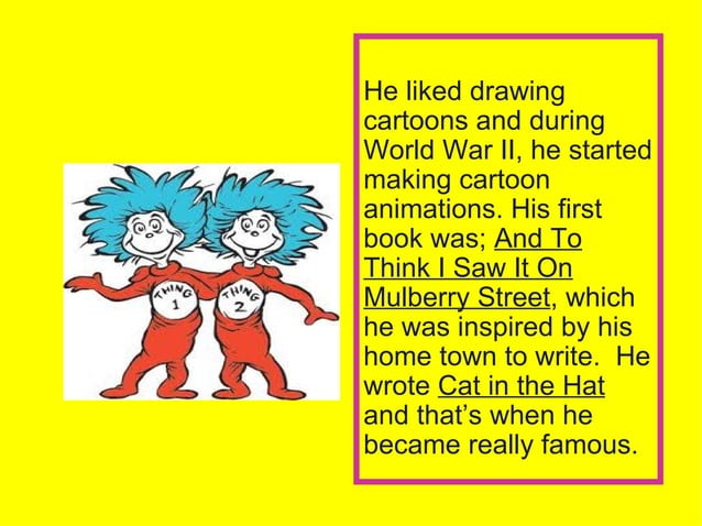 Liam's Dr Seuss Slide | PPT