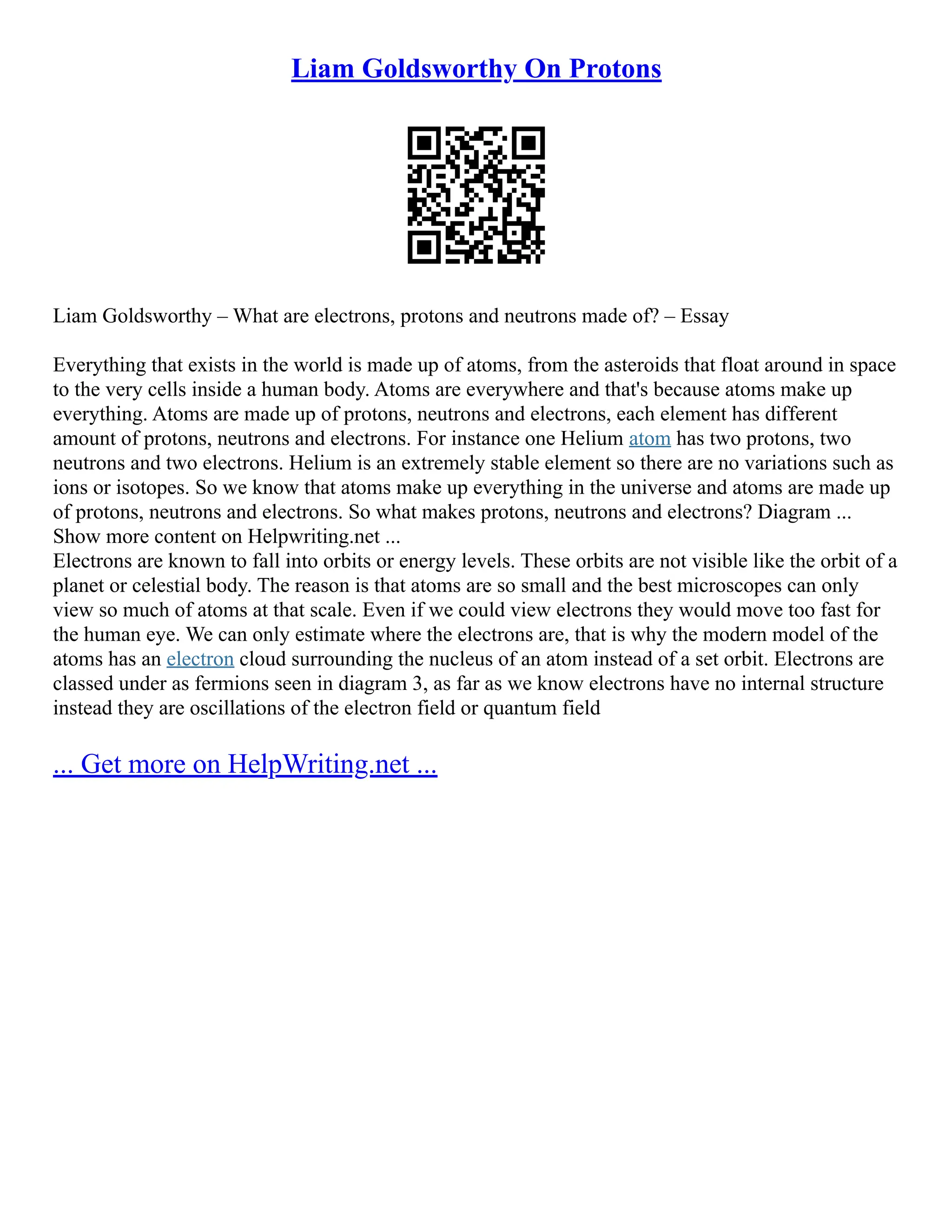 Liam Goldsworthy On Protons | PDF