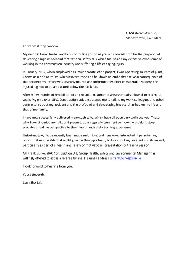 Liam shortall health & safety talks | PDF