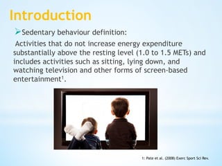 Effectiveness of sedentary behaviour interventions on BMI reduction in ...